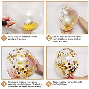 Black and Gold Balloons Garland Kit, 100pcs Black White Gold Confetti Latex Balloons for Party Decorations Graduation Wedding Birthday Baby Shower