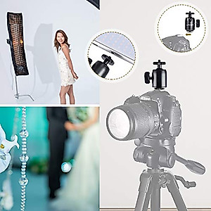UTEBIT 2 Pack DSLR Camera Tripod Ball Head with Hot Shoe Mount Adapter 360° Panoramic Mini Ball Head 1/4" Screw Thread Compatible for Vive Flash Light