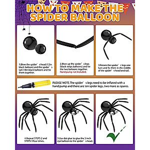 Lutoys 126 Pcs Halloween Balloon Garland Arch Kit, Eye Balloons with Spider Web, Bats, Purple Orange and Black Balloons for Halloween Birthday Supplies Halloween Party Decorations