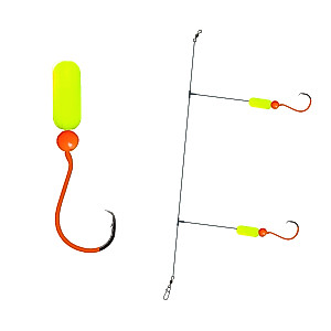 3 Pack Pompano Rigs Pro-Tec Coated Circle Hooks Surf Fishing Rigs Hand-Tied (Chartreuse)