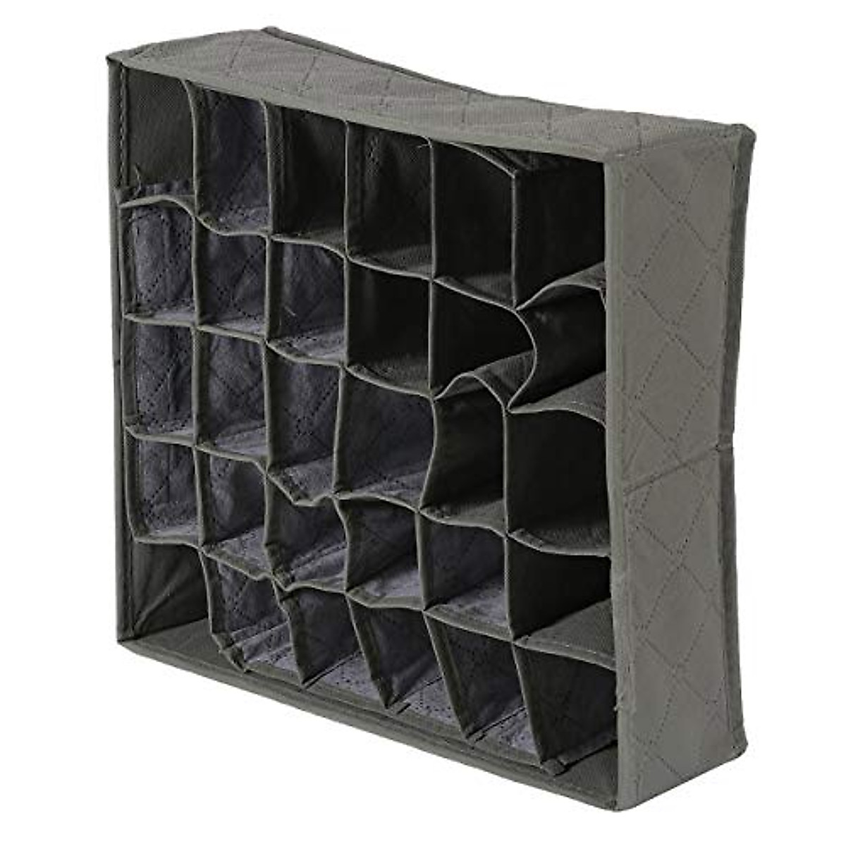 Isabelvictoria 30 Cell Foldable Bamboo Charcoal Underwear Socks Drawer Organizer Storage Box Polypropylene Non-Woven Seperate Box 11L