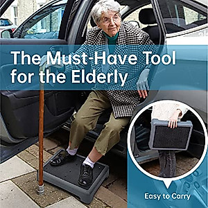 StrongTek One Step Stool for Adults and Elderly, Plastic Stair Riser with Non-Slip Surface and Feet, Portable for Shower, Bathtub, Car, Outdoor, Mobility Step Platform 350 lbs Capacity