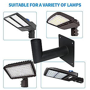 Bloazzup 1000LED Parking Light 90 Degree Wall Mount Bracket Slip Fitter Wall L-Shaped Support Tenon Adapter for Outdoor Commercial LED Area Light Street and Garden Light