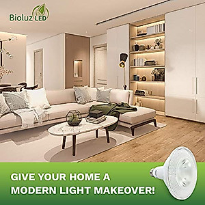 Bioluz LED 4 Pack PAR38 LED Light Bulb 90 CRI 12W = 100-120 Watt Replacement, Soft White 3000K, Dimmable Light Bulbs Flood Lights Outdoor/Indoor UL Listed Light Bulbs Title 20 High Efficacy LED Bulbs