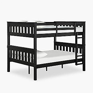 Dorel Living Moon Full over Full Bunk Bed with USB Port, Black