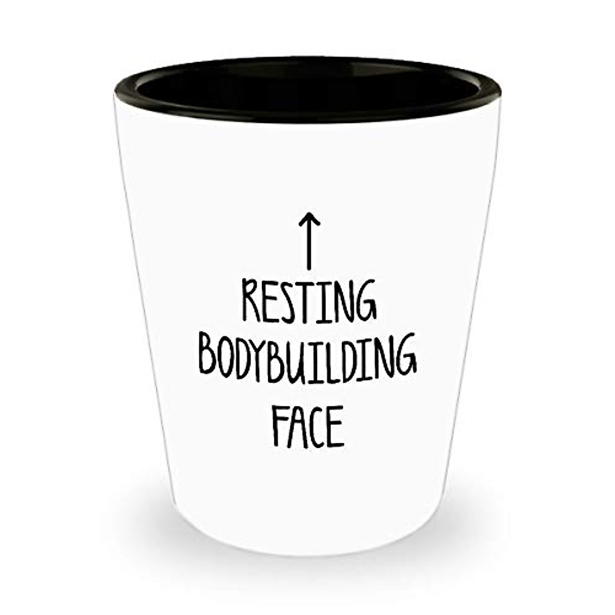 For Bodybuilders Resting Bodybuilding Face Funny Witty Gag Ideas Drinking Shot Glass Shooter Birthday Stocking Stuffer