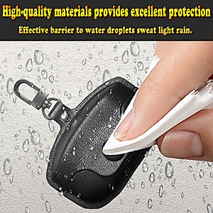 SKPY Secure Snap-Fastener Leather Case Compatible with Sony WF-1000XM4 Scratch Shockproof Leather Cover with Anti-Loss Keychain for Boys Girls Womens Mens