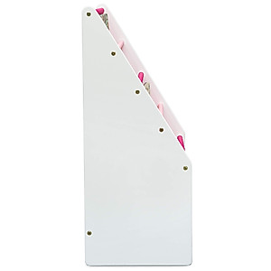 Delta Children Sling Rack Bookshelf for Kids - Easy-to-Reach Storage for Magazines or Coloring Books - Ideal for Playrooms & Homeschooling - Greenguard Gold Certified, White/Pink