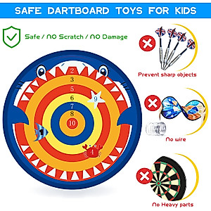 Dart Board for Kids –Sports Game and Gifts for Boys and Girls Toys -Double Sided with 12 Sticky Balls and Hook, Indoor/Outdoor Party Games and Gifts for 3 4 5 6 7 8 9 10 11 12 Old Boy Kids