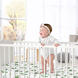 Sweet Jojo Designs Pink Green Cactus Floral Girl Baby Fitted Crib Sheet Set Nursery Soft Infant Newborn Fits Standard Mattress or Toddler Bed - 2pc - Boho Bohemian Watercolor Shabby Chic Desert