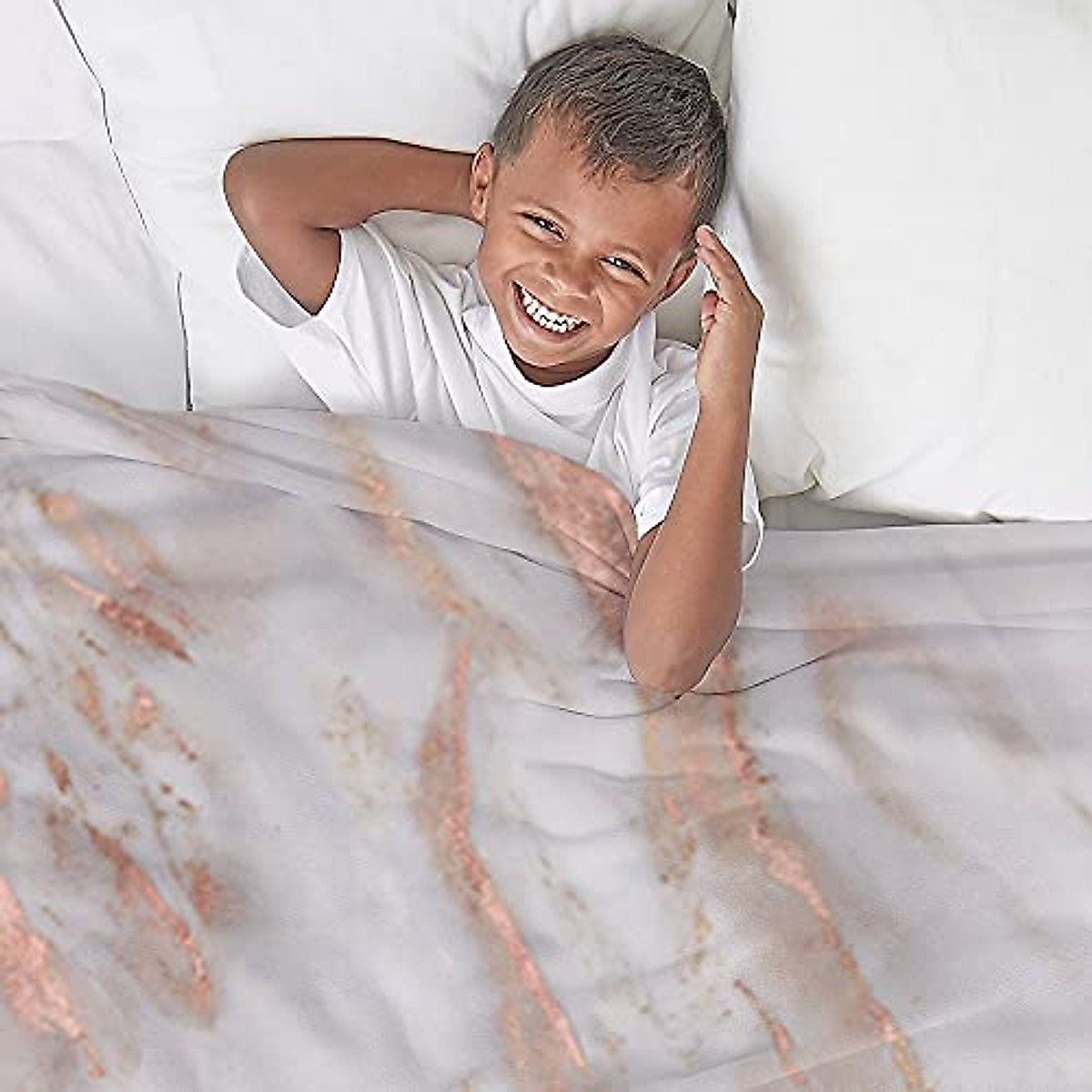 CafePress Rose Gold Marble Arctic Fleece Throw Blanket