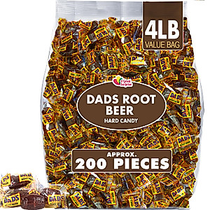 Dad's Root Beer Barrels - Rootbeer Barrels Hard Candy - 4 Pounds - Washburn Old Fashioned Candies - Individually Wrapped Bulk Barrells