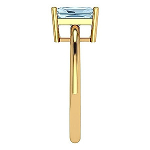 Clara Pucci 1.75ct Radiant Cut Solitaire Natural Aquamarine Engagement Wedding Bridal Promise Anniversary Ring 18K Yellow Gold Size 9.25