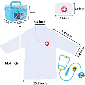 Kids Doctor Kit for Toddlers 3-5 Boys Girls,32 Pcs Toddler Dress Up Pretend Play Dentist Medical Kit Kids Doctor Playset with Stethoscope Costume Gifts Educactional Toys for 3 4 5 Year Old Boys