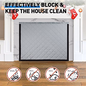 Fireplace Blanket, Fireplace Cover Stops Cold Air Heat Loss for Summer Winter, Indoor Fireplace Draft Stopper Save Energy, 39" W x 32" H