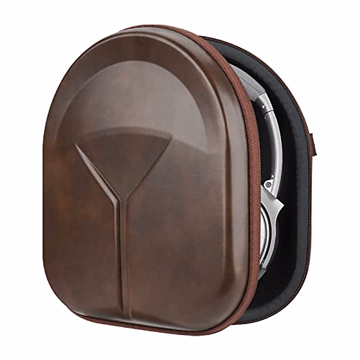 Geekria Shield Headphones Case for On-Ear/Over-Ear Headphones, Replacement Hard Shell Travel Carrying Bag with Cable Storage, Compatible with Bose QC45, QC35IIGaming, QC35II, QC35 Headsets (Brown)