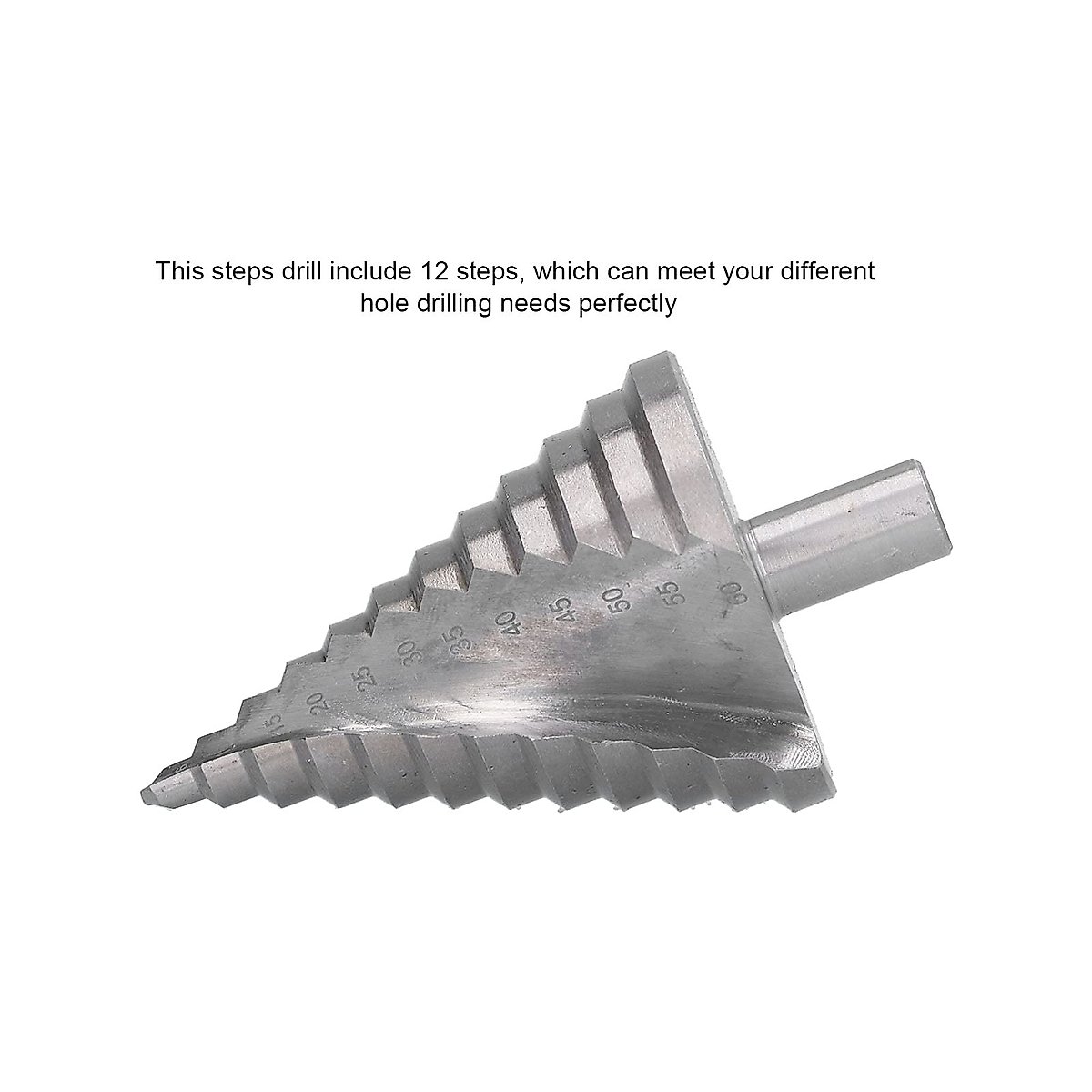 Spiral Step Drill Bit, High Speed Steel Ladder Structure Sturdy Durable Conical Drill Bit Faster Efficient Wide Application for Drill for Bench Drill
