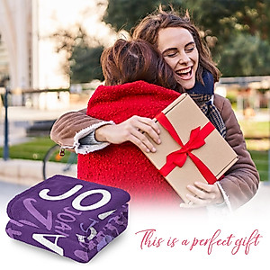 Husguciy Custom Blanket with Name, Personalized Purple Name Fleece Throw Blankets for Men Women Boys Girls Kids Baby, Customized Name Blanket Gifts for Chrismas Halloween Valentines Day