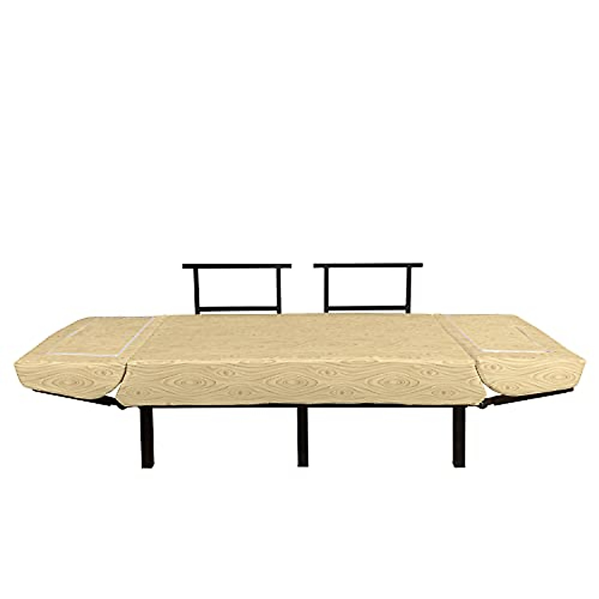 Ambesonne Beige Futon Couch, Wooden Texture Pattern Grains of Wood Natural Tree Growth Lines of Nature Organic Theme, Daybed with Metal Frame Upholstered Sofa for Living Dorm, Loveseat, Cream