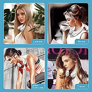 Portable Personal Wearable Small Mini Bladeless Cooling Neck Fan for Men Wome,Usb rechargeable battery powered travel cool quiet ventilador portatil face cooling white personal pocket fans