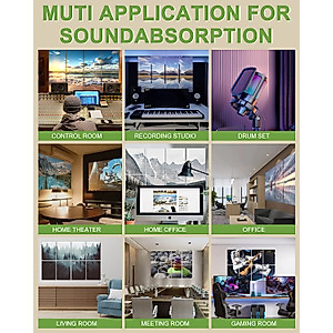 Evenreach Art Acoustic Panels, 48"X32" Self-adhesive Sound Proof Panels For walls, 8 Pack Decorative Sound Absorbing Panels for Home Office (Beach)