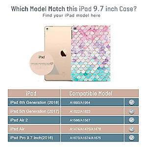 IPad Air 2 Case, IPad 6th Generation Cases 2018, IPad 5th Generation Case 2017, IPad 9.7 inch Case, IPad Air 1 Case Auto Wake/Sleep Adjustable Stand Shockproof Pink