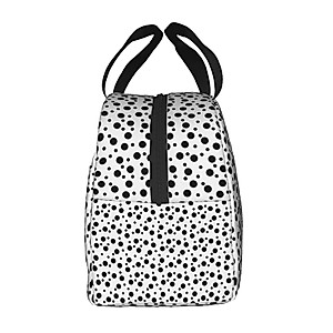 UYEUGV Black Polka Dot Lunch Bag for Women Teen Boys Girls Aesthetic Small Insulated Lunch Box Kids Thermal Cooler Bag Work School