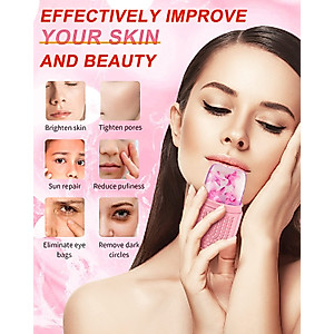 MYSEXY Ice Roller for Face & Eye, Beauty Facial Ice Rollers Ice Holder Mold Face Puffiness Relief Massage Skin Care Tools for Brighten Lubricate Shrink Pores Remove Fine Lines (Pink)