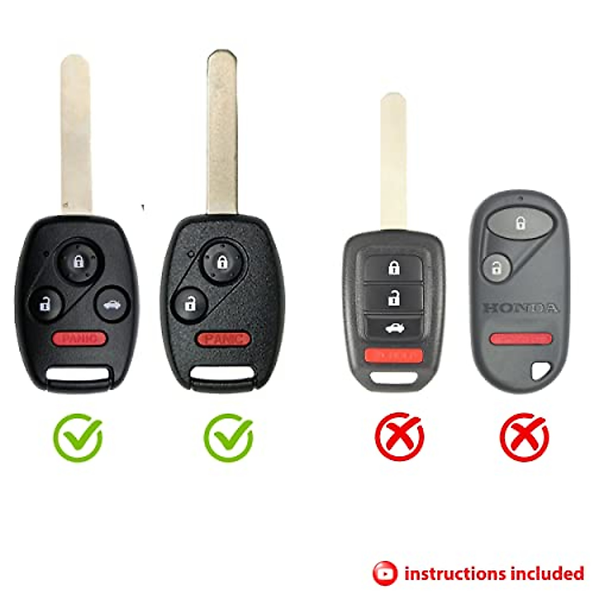 (2 Pack) CR1616 1616 OEM Replacement Battery Compatible with Honda 2005-2017 Remote Key Fob (Bundle with Pry Tool) fits Civic Accord CR-Z CR-V Pilot Odyssey, Insight Crosstour Element etc Keyless