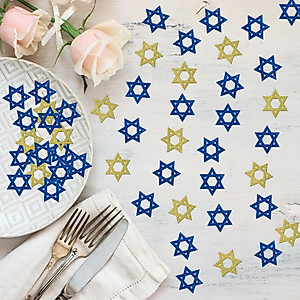 ShuanQ 120pcs Mazel Tov Confetti - Jewish Wedding Party Decorations - Bar Mitzvah Party Table Scatters - Jewish Event Favors Decor Confetti