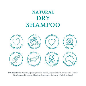 MooGoo Dry Shampoo Powder – Natural, Talc-Free, Non-Aerosol Hair Refresher & Volumiser for All Hair Types & Colours, Scalp-Friendly Formula, 100g / 3.5 oz.