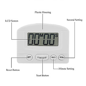 FASJ Digital Clock, Kitchen Clock Battery Operated LCD Display Multipurpose for Kitchen for Microwave Oven for Refrigerator(Timer XL 331 White)