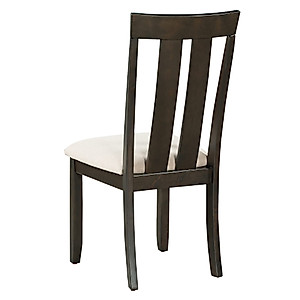 Cutimrke Set of 4 Seat Cushions and Curved Back, Soft Fabric Chairs with Solid Wood Legs for Indoor Dining Room, Restaurant, Kitchen, Veneer Birch Finish (Espresso)