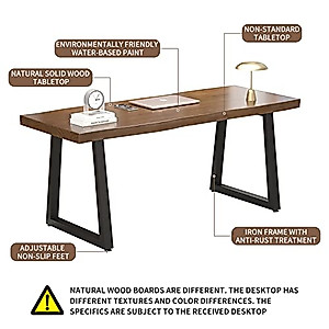 jmzx store Modern Gaming Workbench Solid Wood Desktop Computer Desk Home Minimalist Bedroom Desk Nordic Desk Small Long Table，Rustic Brown 55 inch