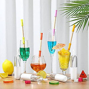 4 Pcs Reusable Straws with Case Drinking Silicone Straws Set with Case Portable Foldable Travel Straws with Cleaning Brush for Party Travel Household Cold or Hot Straws(Blue, White,Long Style)