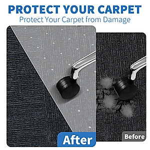 WASJOYE Office Chair Mat for Carpet Floor with Non-Slip Studded Lip, 36 x48 Inch Transparent Carpet Floor Protector Cover Rug Mat for Home Computer Desk Rolling Chair