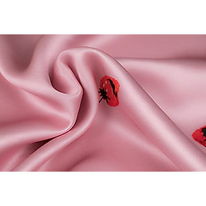 THXSILK Mulberry Silk Pillowcase with Tencel Underside for Hair and Skin, 1 Pcs Luxury 19 Momme Mulberry Silk Pillow Cases with Hidden Zipper Closure, King, Strawberry-Pink