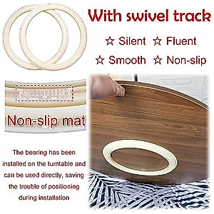 Lazy Susan Round Dining Table Swivel Plate, 360° Rotating Silent Smooth Wooden Turntable, Large Tabletop Rotating Serving Tray, Diameter Ø 20" 24" 28" 32" 36" 39"