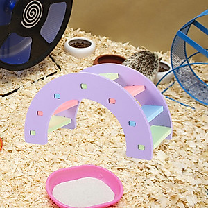 Ipetboom Ladder Chinchilla Bridge Toy Pets Exercise Activity Squirrel Paly Paltform Small Animal Log Bridge Cat Houses for Indoor Cats Rat Hideout Toys Reptile Hamster Chevron Board