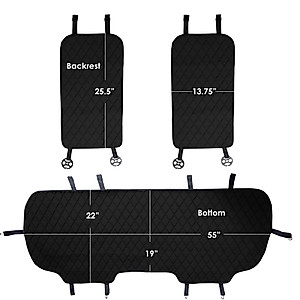 FH Group Car Seat Cushion Neosupreme Automotive Seat Cushions - Universal Fit, Rear Car Seat Cushion, Car Seat Cushions With Non-slip Silicone Backing for SUV, Sedan, Van Rear Set Black