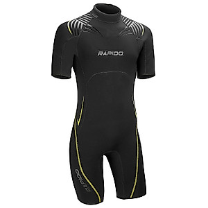 Rapido Boutique Collection Men's Equator Superior Flex Stretch Neoprene Wetsuit Shorty Scuba Snorkeling Surf Suit