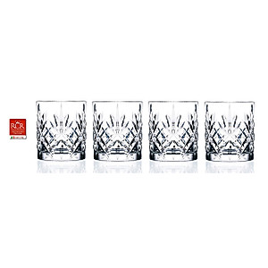 RCR Cristalleria Italiana Crystal Glass Drinkware Set (DOF Whiskey (10.5 oz) & Highball Tumbler (12.25 oz) - 12 Piece)