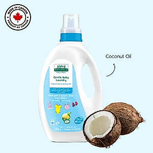 Aleva Naturals Gentle Baby Laundry, Effective Plant based Formula, Laundry Liquid, Fragrance Free, Tough on Stains and Dirt, Sensitive Skin friendly (40 Loads) - 40 fl. oz, 1.2 L