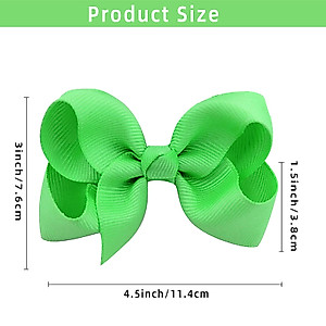 CN 20pcs 4" Hair Bows for Toddler Girls, Grosgrain Ribbon Pigtail Bows Alligator Clips Hair Accessories for Baby Girls Infants Teens Kids Children