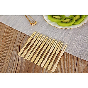 UPlama 750Pcs Bamboo Forks,Wooden Appetizer Forks for Appetizer, Cocktail, Fruit, Pastry, Dessert,3.4inch