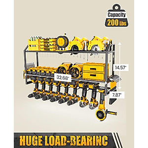 JOIRACK Power Tool Organizer Wall Mount,Drill Holders Wall Mount,Garage Tool Organizers,Power Tool Storage Rack,Powertool Organizer (3 Tiers 9 Drill Holder, 32 IN)