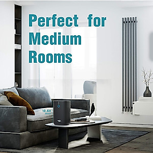 Membrane Solutions Air Purifier for Home Bedroom with H13 True HEPA Filter, Eliminate Allergies, Smoke, 99.97% Pollen Dust Pets Dander and Odors, 24dB Ultra Quiet Desktop Air Cleaners Office,Black 2J8