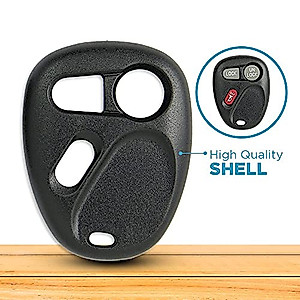 Keyless2Go Replacement for New Shell Case and 3 Button Pad for Remote Key Fob FCC KOBLEAR1XT KOBUT1BT - Shell ONLY (2 Pack)
