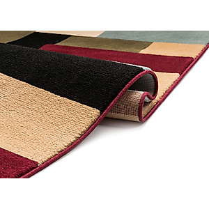 Imperial Mosaic Multicolor Geometric Modern Casual 8 Round ( 7'10'' Round) Area Rug Easy to Clean Stain Fade Resistant Shed Free Abstract Contemporary Color Block Boxes Soft Living Dining Room Rug