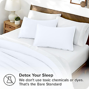 Bare Home Tencel Duvet Cover Set - Lyocell Derived from Eucalyptus - Full/Queen Size - Ultra Soft 3 Piece Bedding Duvet Cover & Pillow Shams (Full/Queen, White)